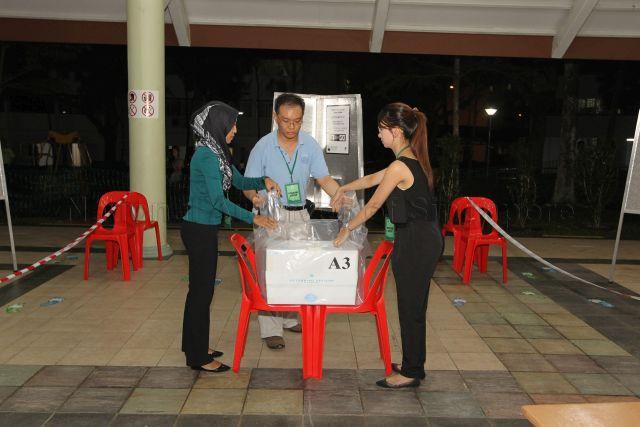 Taken at: Sealing of ballot boxes on Polling Day for Bukit