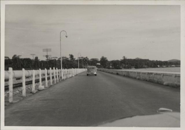 A car travelling on the Johore Causeway.