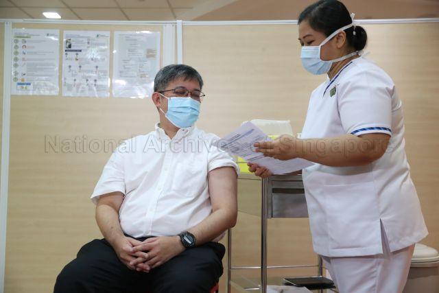 Taken at: Covid-19 vaccination at the Singapore General