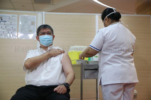 Taken at: Covid-19 vaccination at the Singapore General