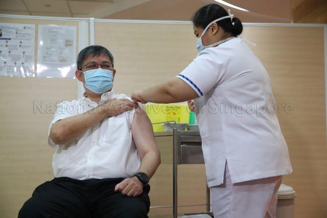 Taken at: Covid-19 vaccination at the Singapore General