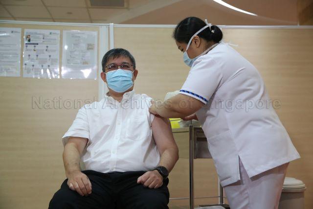 Taken at: Covid-19 vaccination at the Singapore General