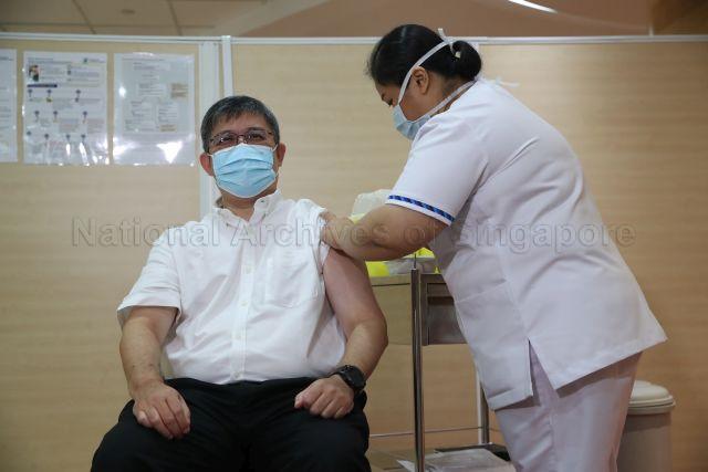 Taken at: Covid-19 vaccination at the Singapore General