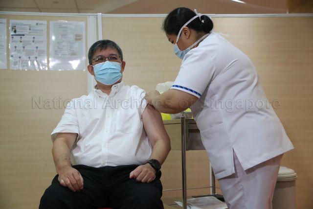 Taken at: Covid-19 vaccination at the Singapore General
