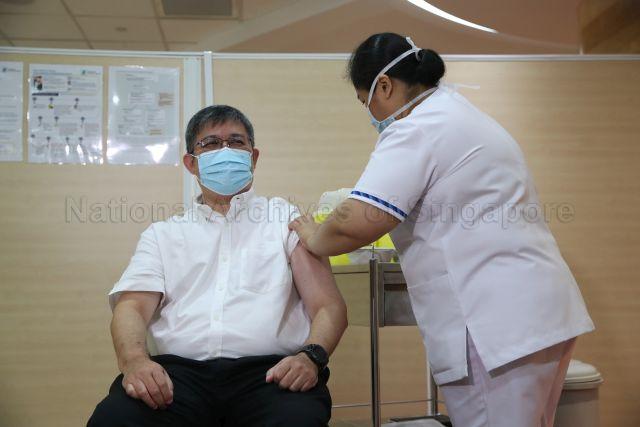 Taken at: Covid-19 vaccination at the Singapore General
