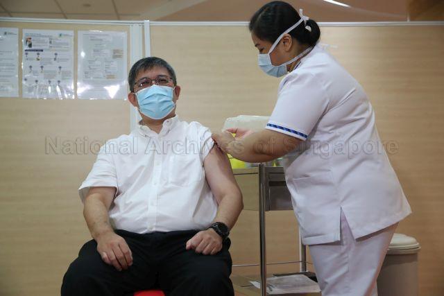 Taken at: Covid-19 vaccination at the Singapore General