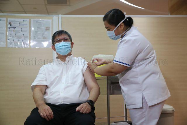 Taken at: Covid-19 vaccination at the Singapore General
