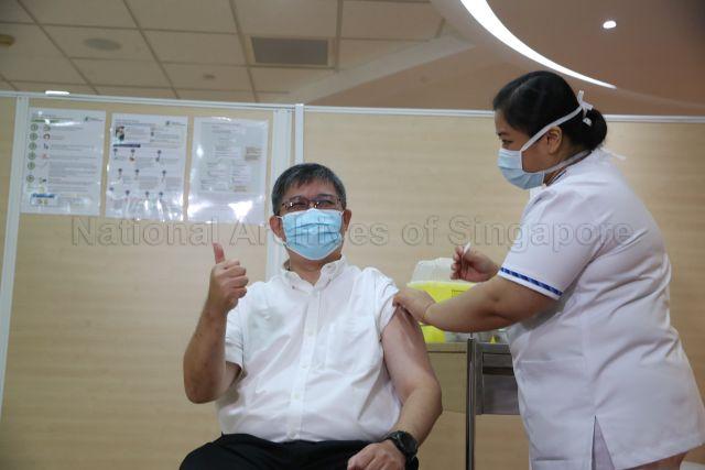 Taken at: Covid-19 vaccination at the Singapore General