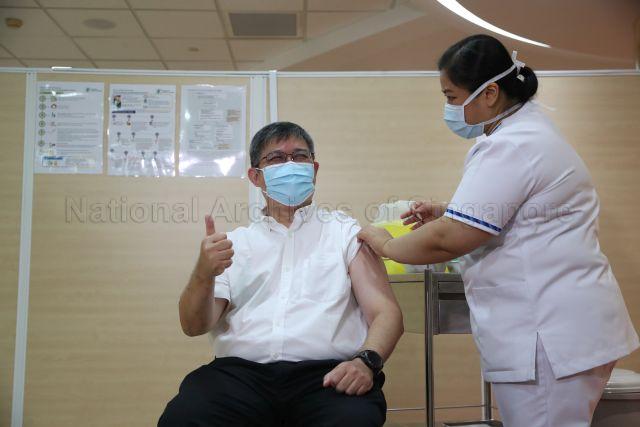 Taken at: Covid-19 vaccination at the Singapore General