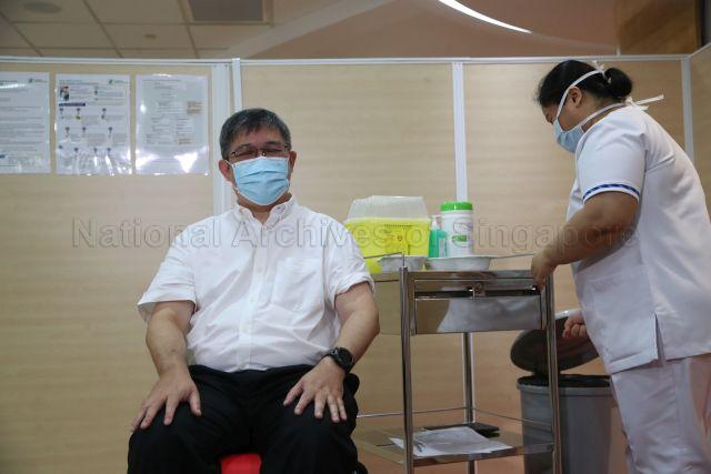 Taken at: Covid-19 vaccination at the Singapore General