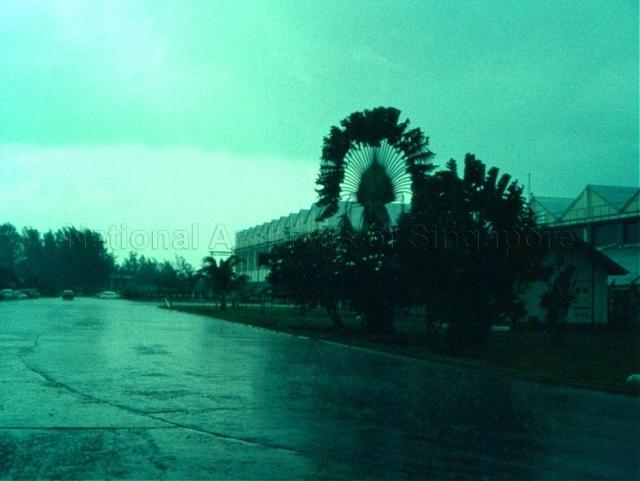 Photograph of Royal Air Force (RAF) Seletar during a monsoon