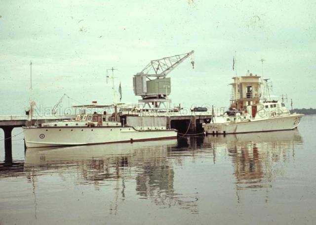 Photograph of two launches moored at Seletar jetty
