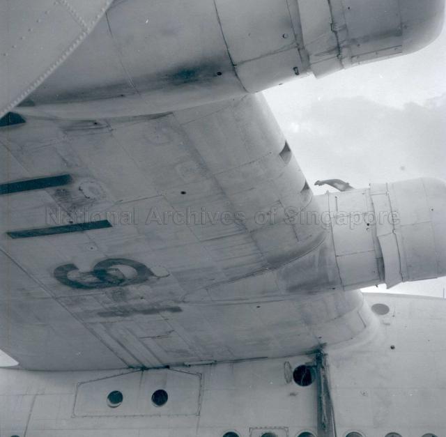 Photograph of the underside of Sunderland flying boat no.119