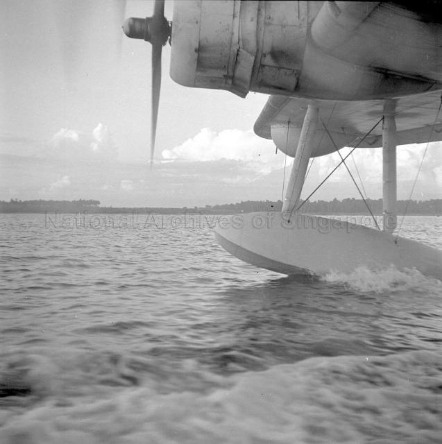 Photograph of the underside of Sunderland flying boat