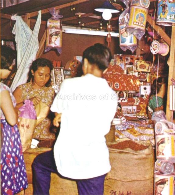 Photograph of a street stall selling dried goods.