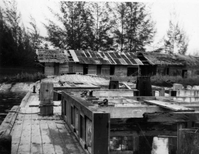 Photograph of a Japanese barge mooring on water