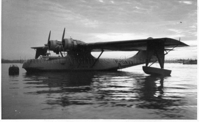 Photograph of a French Catalina flying boat, F-DAVV, moored