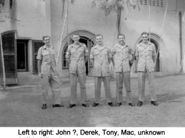Photograph of five Royal Air Force (RAF) personnel at RAF
