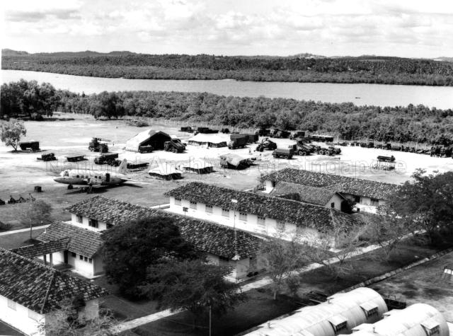 Aerial photograph of Royal Air Force (RAF) Seletar showing