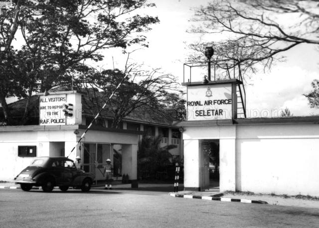 Photograph of the Royal Air Force (RAF) Seletar main gate