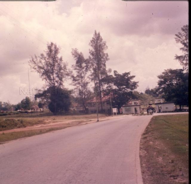 Distant view of Royal Air Force (RAF) Seletar main gate