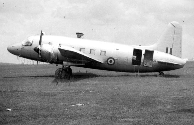 Photograph of Vickers Valetta on a field.