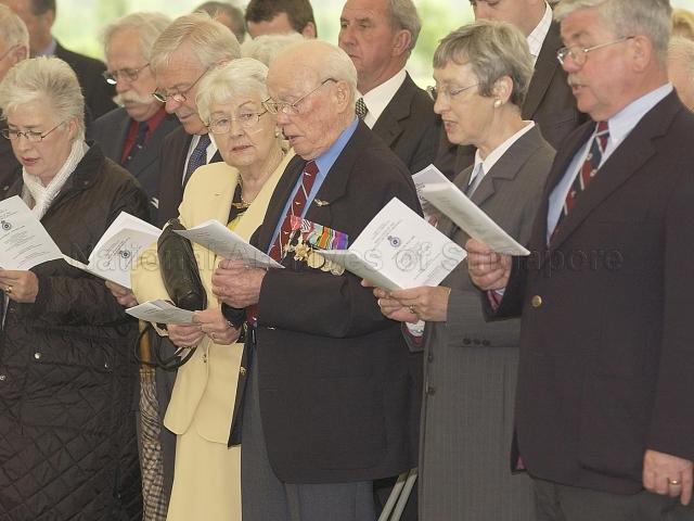Guests singing at the Service for Far East Air Force (FEAF)