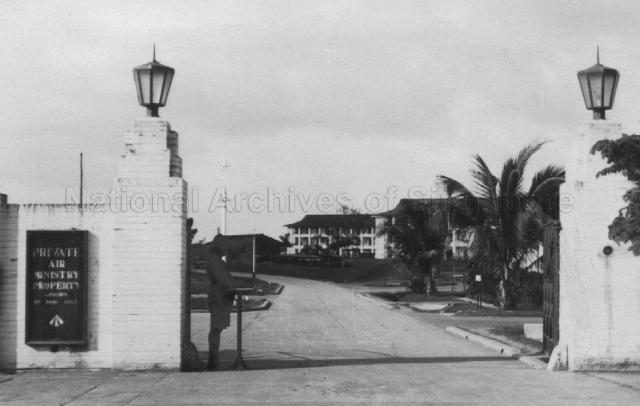 Photograph of original main gate of Seletar camp. Once the