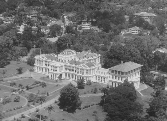 Aerial view of Government House (now known as Istana) and