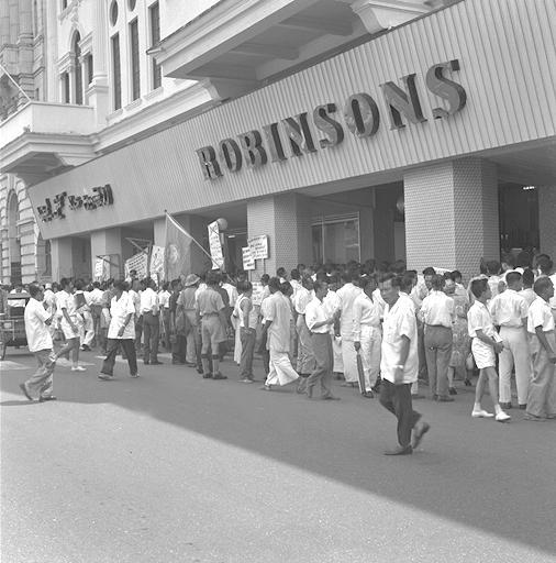 ROBINSON'S COMPANY WORKERS ON STRIKE. 218 PEOPLE WERE