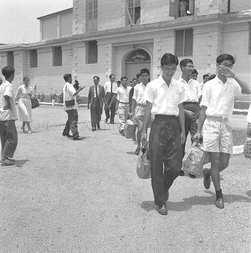 SOME OF THE FOURTEEN CHINESE MIDDLE SCHOOL STUDENTS LEAVING