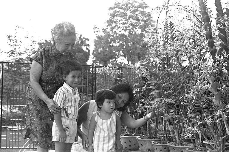 Grandchildren with Puan Sri Helene Tan Chin Tuan from left