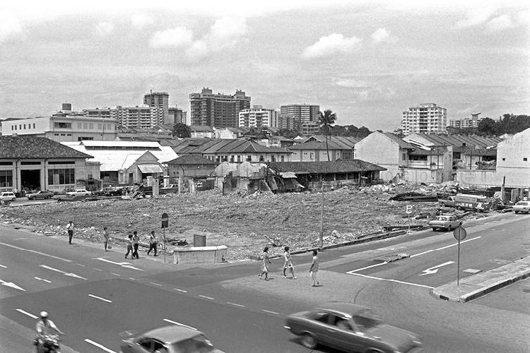 SHOP HOUSES AND EATING HOUSES BEING DEMOLISHED AT KOEK ROAD