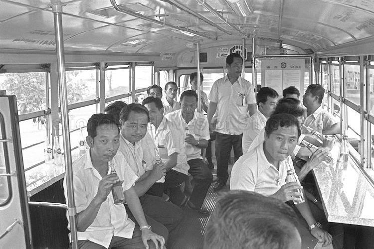 THE PEOPLE IN THIS BUS ARE NOT COMMUTERS BUT BUSMEN AND