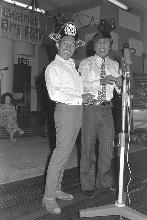 COMEDIANS HAMID BOND AND AZIZ SATTAR (LEFT) PERFORMING AT