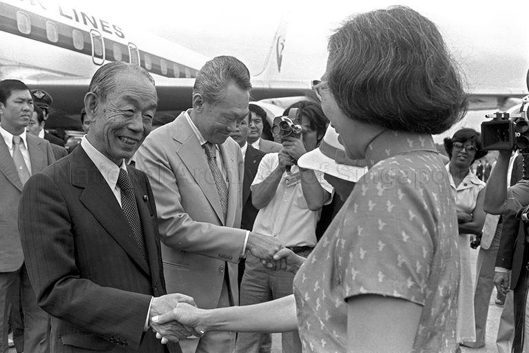 THE JAPANESE PRIME MINISTER (PM) TAKEO FUKUDA AND HIS WIFE