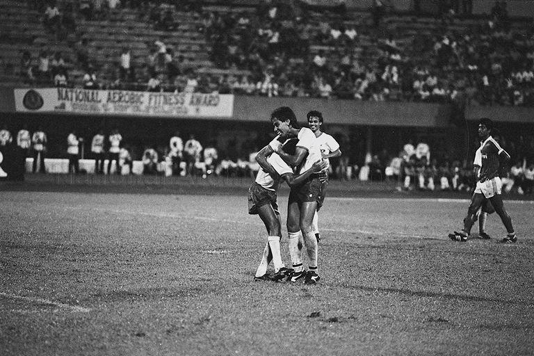 SINGAPORE MALAYS CELEBRATING AFTER MALEK AWAB SCORES TWO