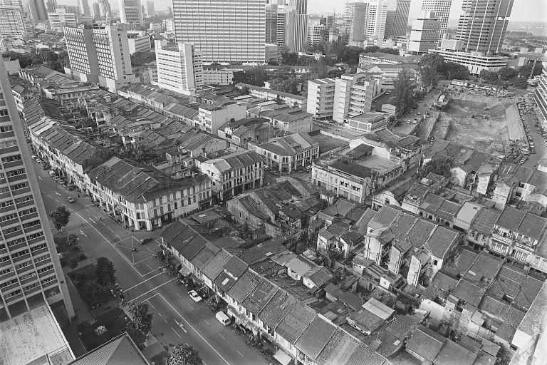 AERIAL VIEW SHOPHOUSES AT CHOON GUAN STREET AND WALLICH