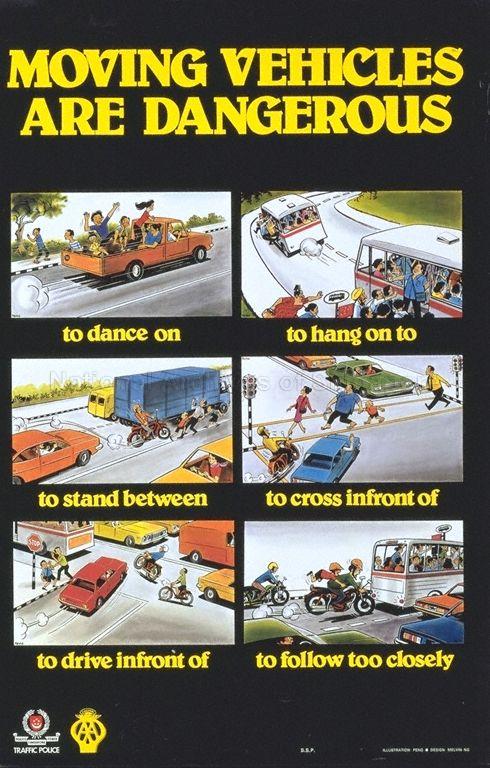 Moving vehicles are dangerous to dance on, to hang on to, to