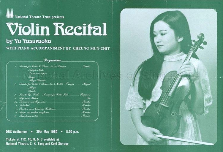 National Theatre Trust presents Violin recital by Yu