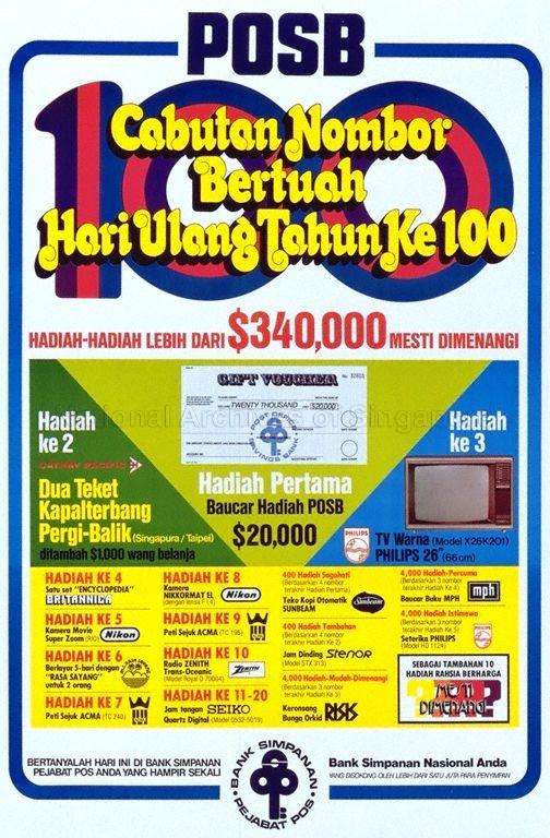 POSB Cabutan Nombor Bertuah Hari Ulang Tahun Ke 100 * Hadiah
