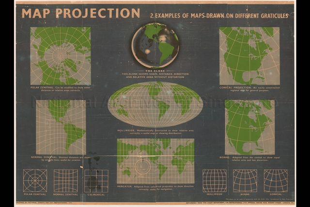 Map Projection. 2. Examples of Maps Drawn on Different