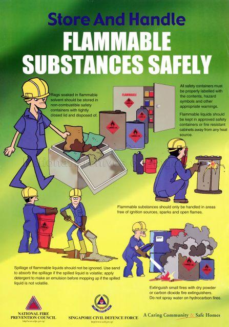 Store and handle flammable substances safely